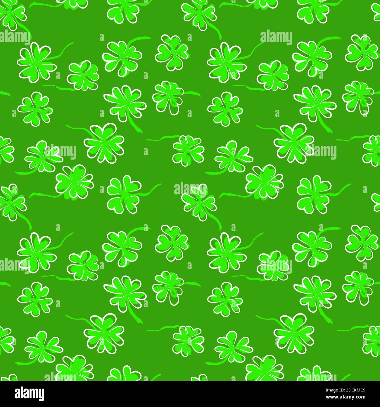 Clover seamless pattern. Grunge vector dry brush illustration Stock ...