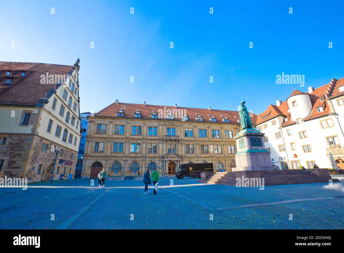 Stuttgart, Germany - October 2019 : Schillerplatz is a square in the ...