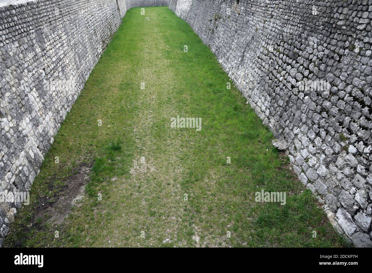 large large moat with huge walls for the protection of the city during ...