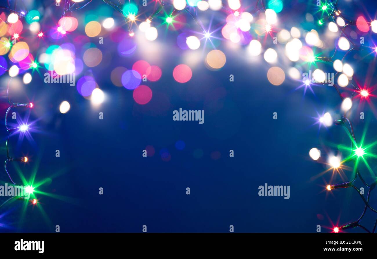 Sparkling colorful Christmas lights background Stock Photo - Alamy