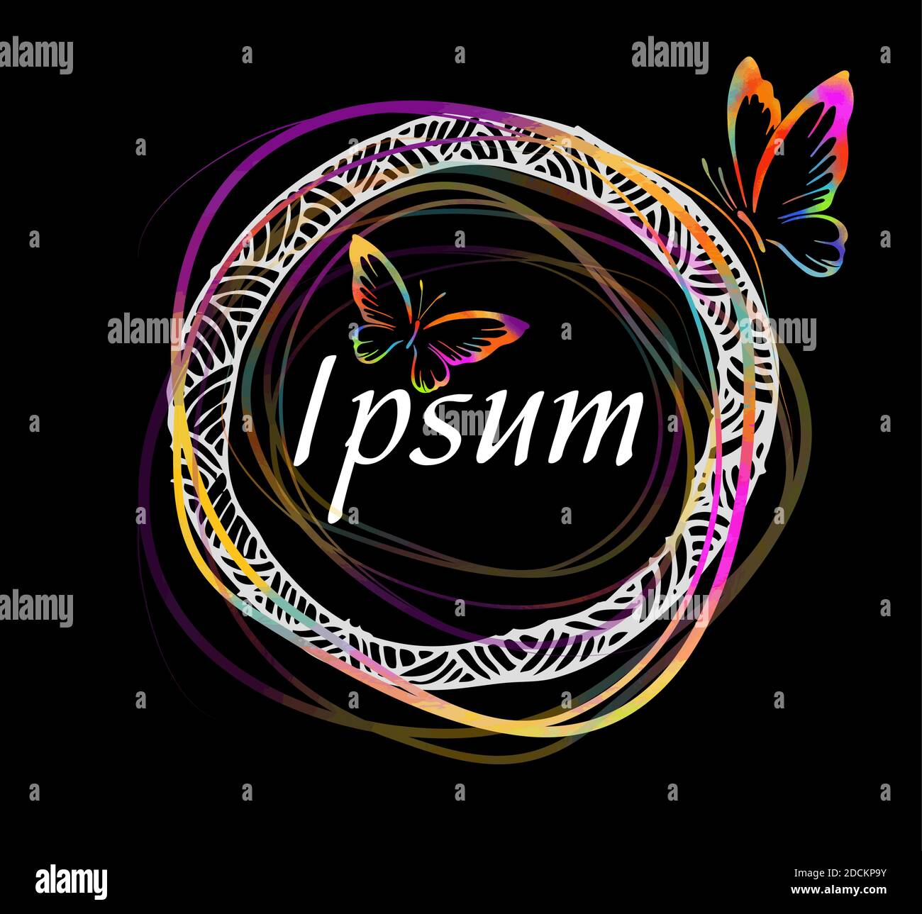 modern circle frame multicolored and striped design of Decorative ...