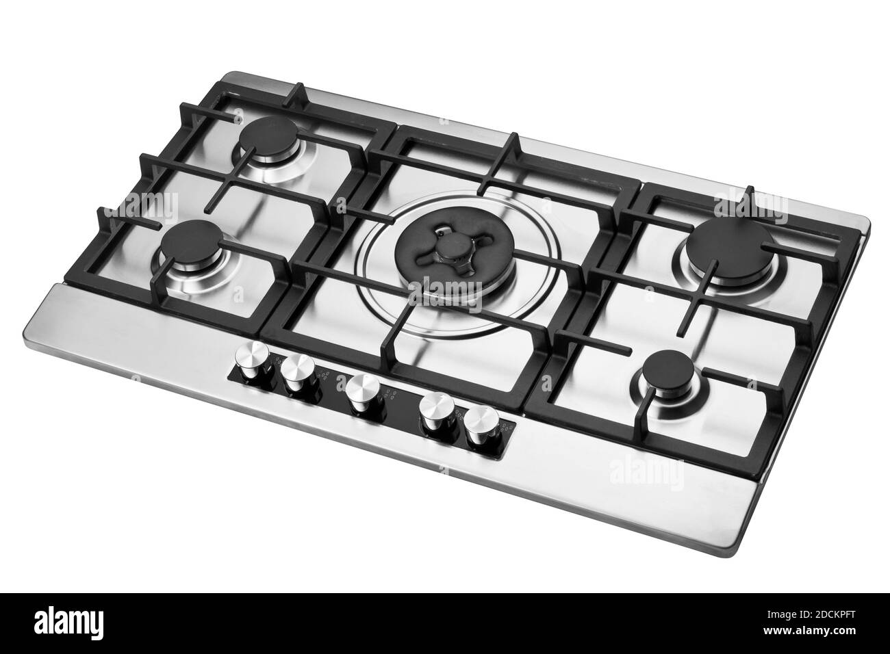 Steel stove on white background Stock Photo - Alamy
