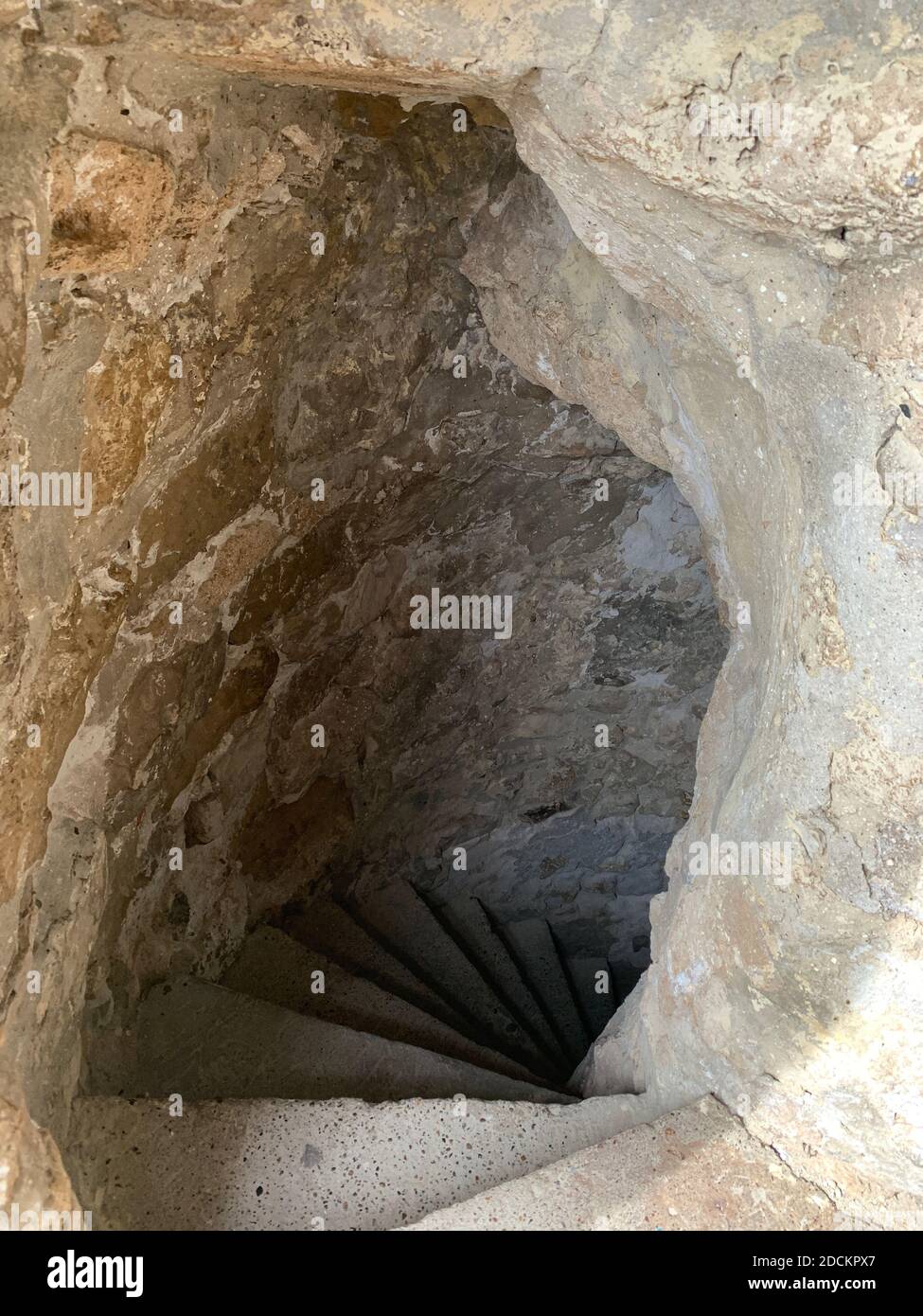 Stairs of an old castle at night Stock Photo - Alamy