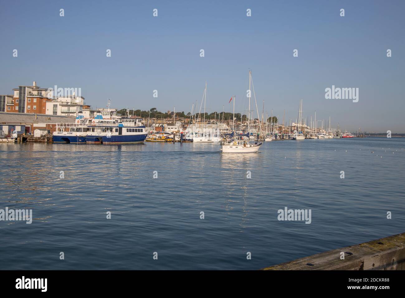 cowes viewed from east cowes across the river medina on the isle of ...