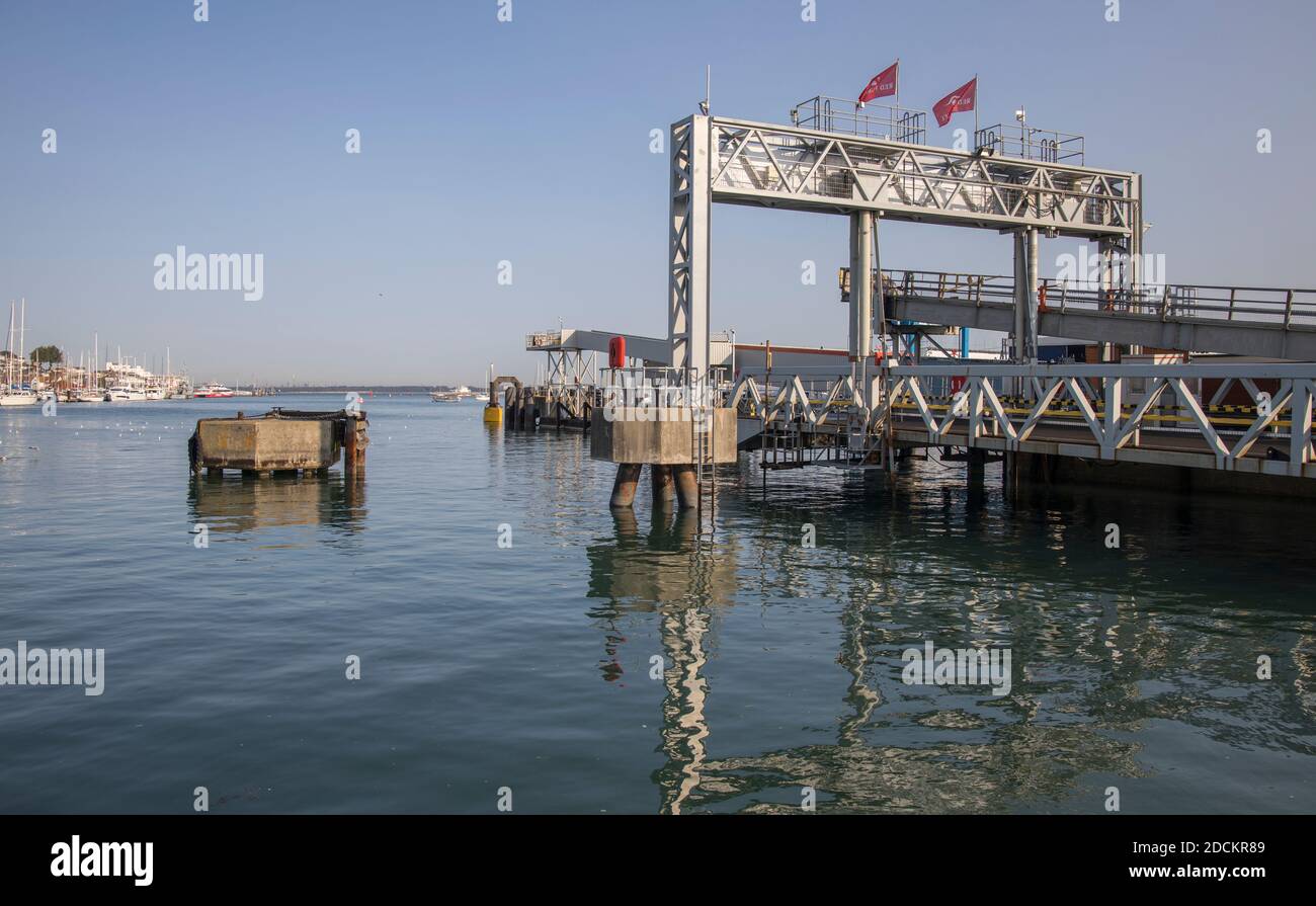 the red funnel ferry terminal at east cowes on the isle of wight Stock ...