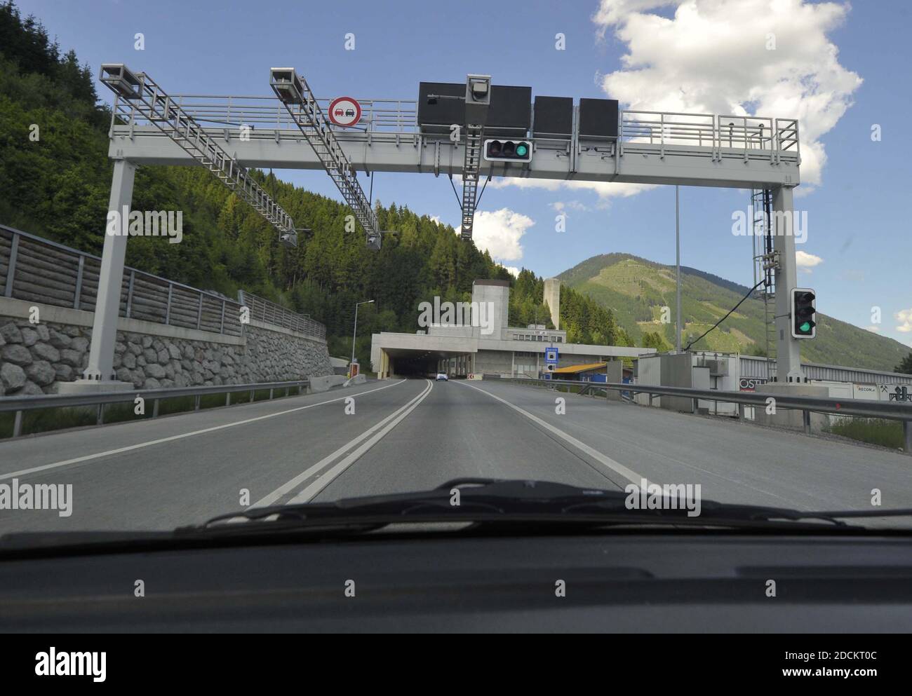 Speed check cameras ('Section Control') on a motorway in Austria Stock ...