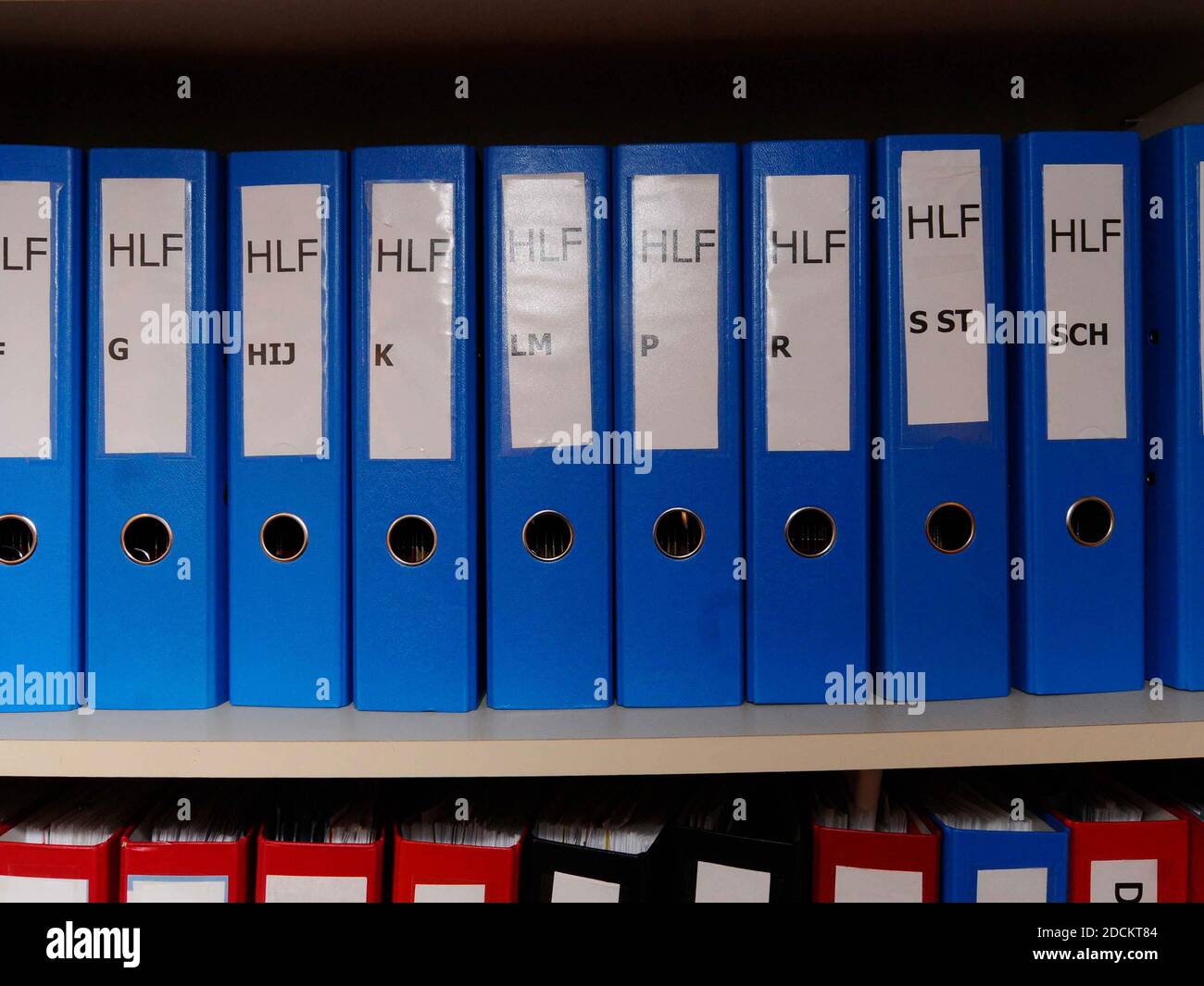 folder with paper files in the archive at the administration Stock ...