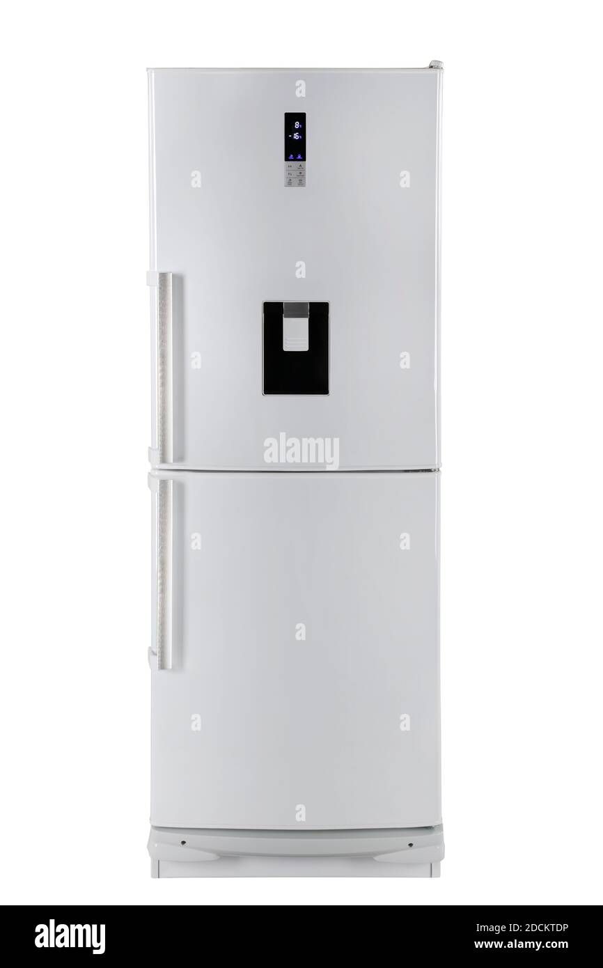 Front View of white Double Door Refrigerator Stock Photo - Alamy