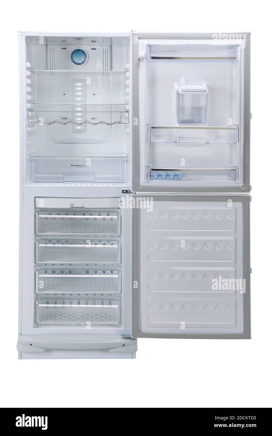 Front View of gray Double Door Refrigerator . open door Stock Photo - Alamy Front View of gray Double Door Refrigerator . open door Stock Photo - Alamy