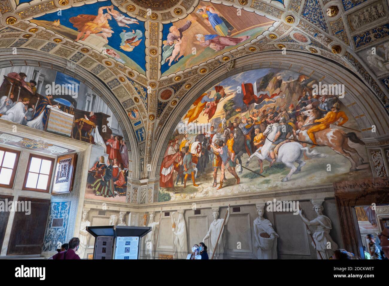 Room of Heliodorus with Encounter of Leo the Great with Attila fresco ...