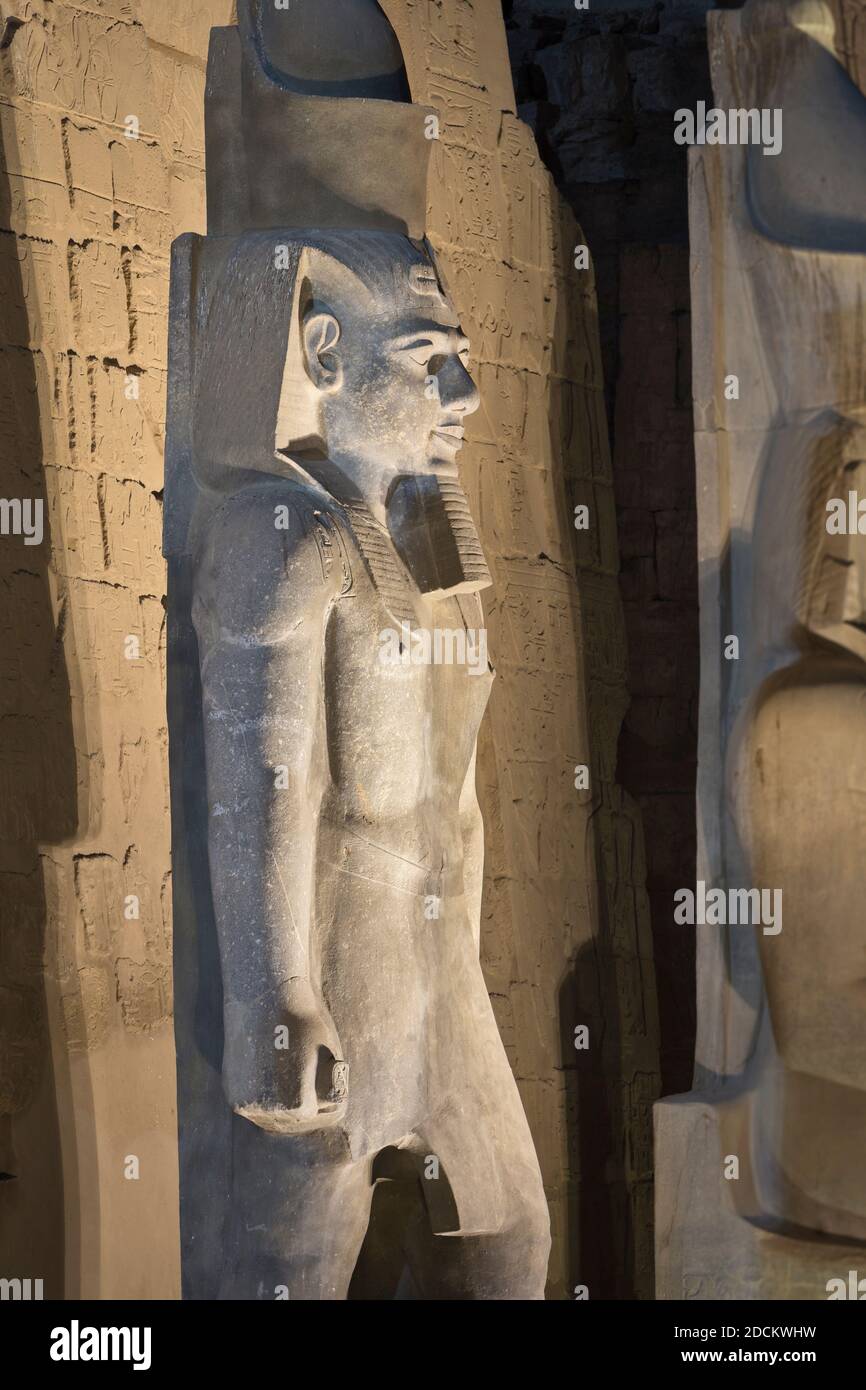 Temple of Luxor at night with colossal statue of Ramses ll, Luxor ...