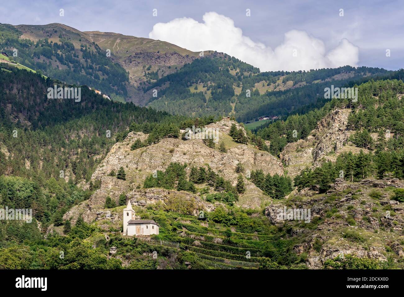 St. Egidius, a Roman Catholic church above the village of Kortsch in ...