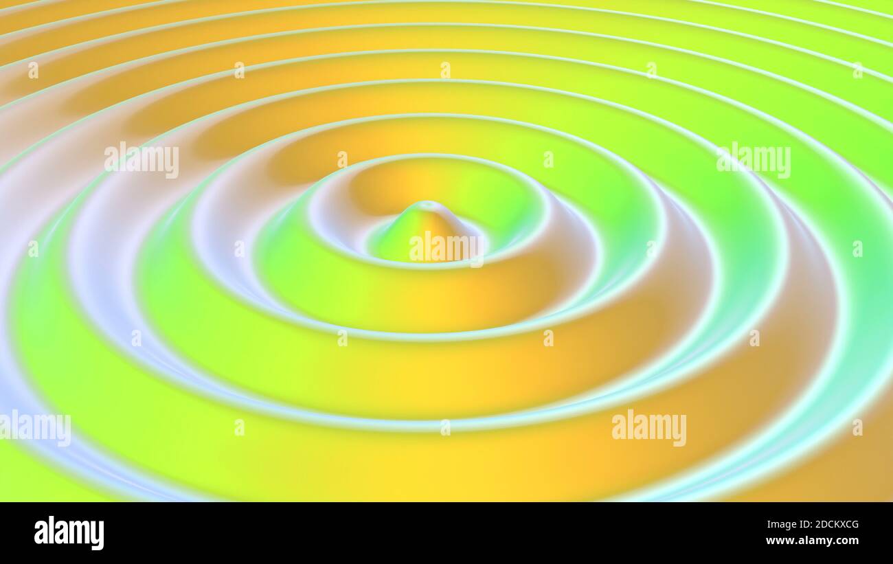 Trendy color Wave circle Sound ripple 3d render Stock Photo - Alamy