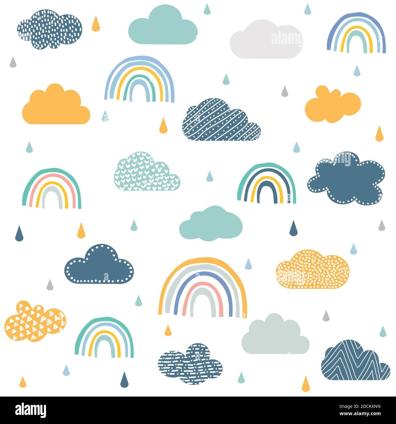 Cloud rain seamless pattern Cut Out Stock Images & Pictures - Alamy