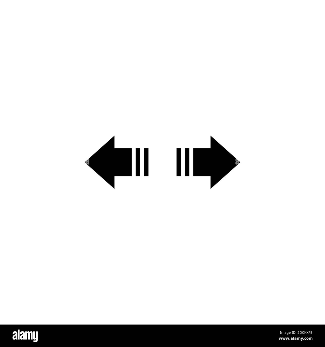 Two arrows opposite direction Black and White Stock Photos & Images - Alamy