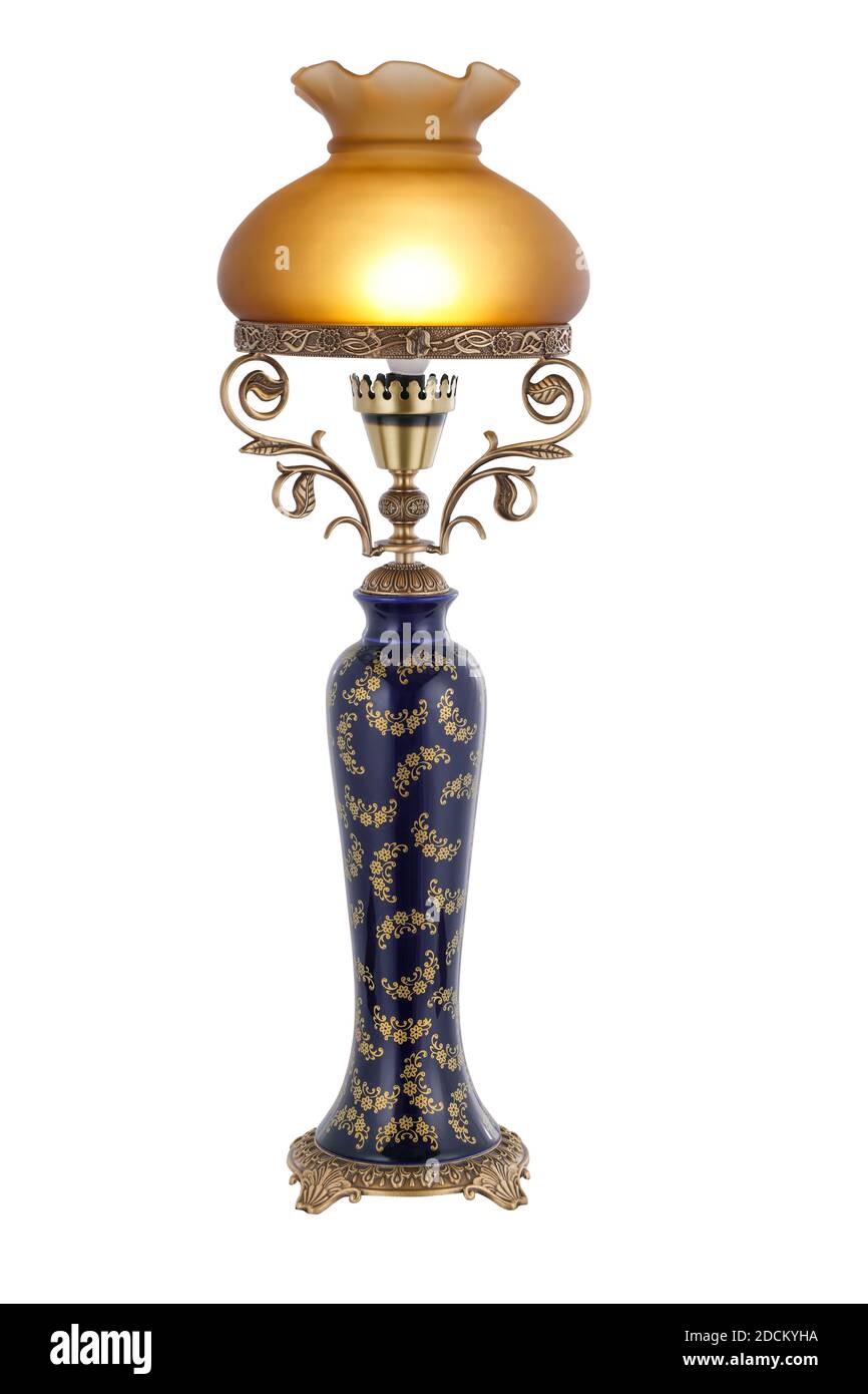 classic table lamps isolated on white background Stock Photo - Alamy