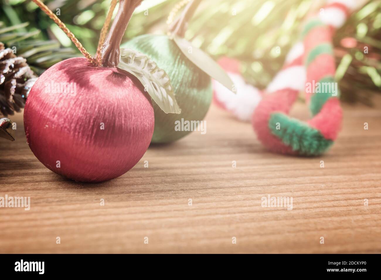 Christmas border design on the wooden background Stock Photo - Alamy