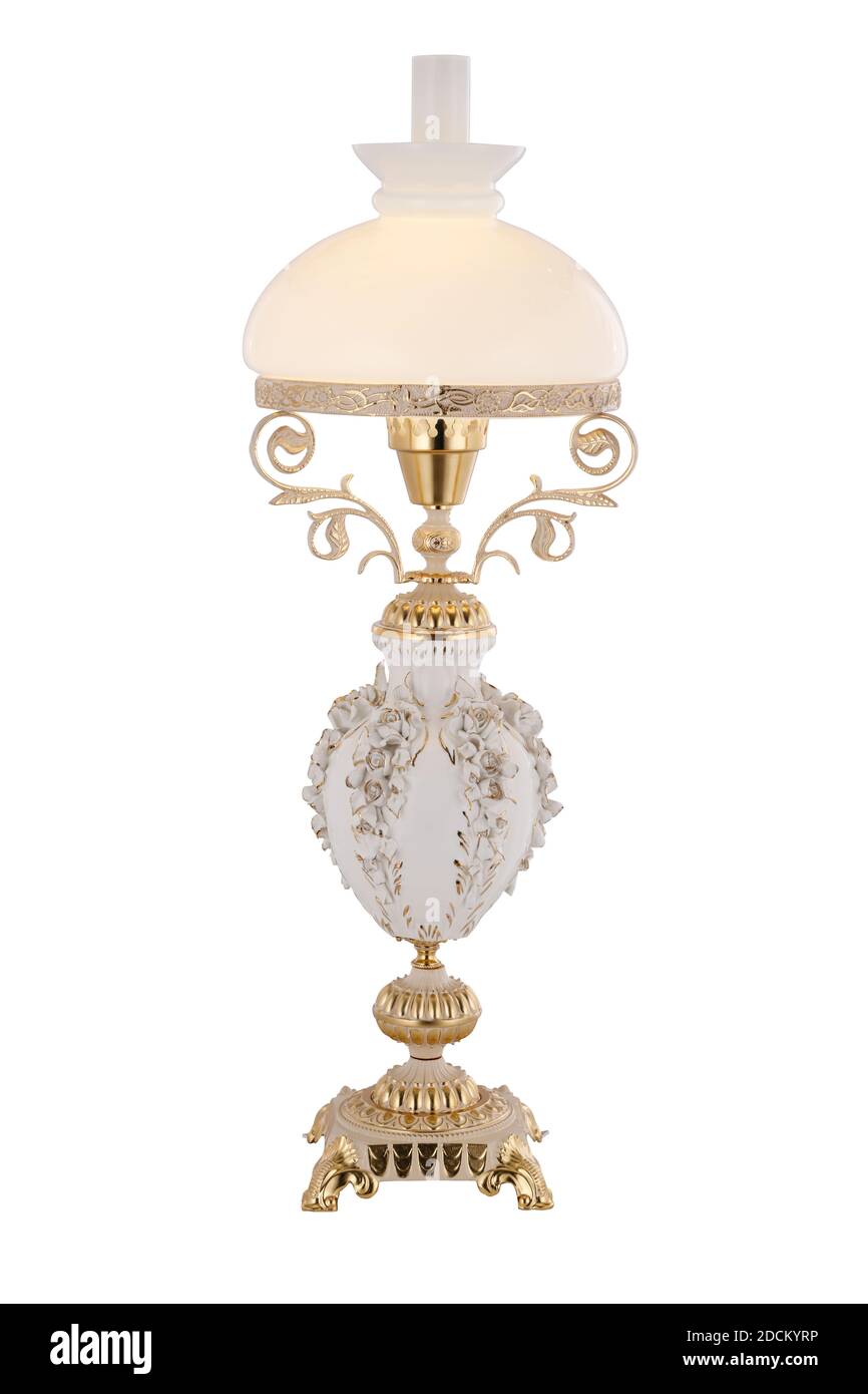 classic table lamps isolated on white background Stock Photo - Alamy