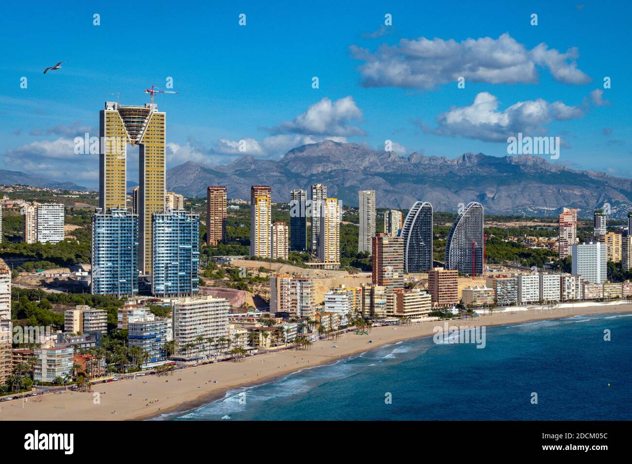 The popular holiday destination and winter sun venue of Benidorm, Costa ...