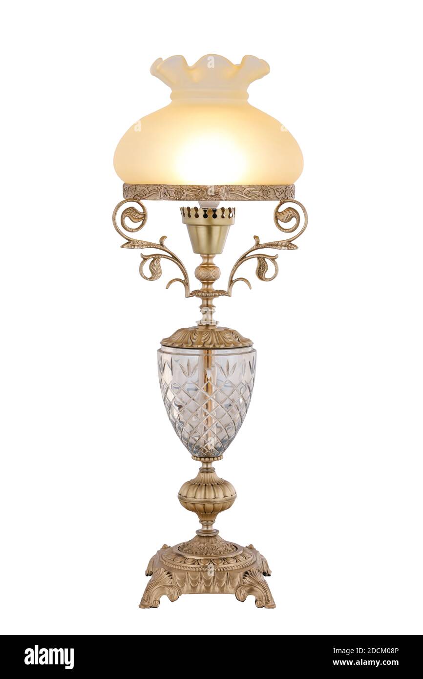 classic table lamps isolated on white background Stock Photo - Alamy