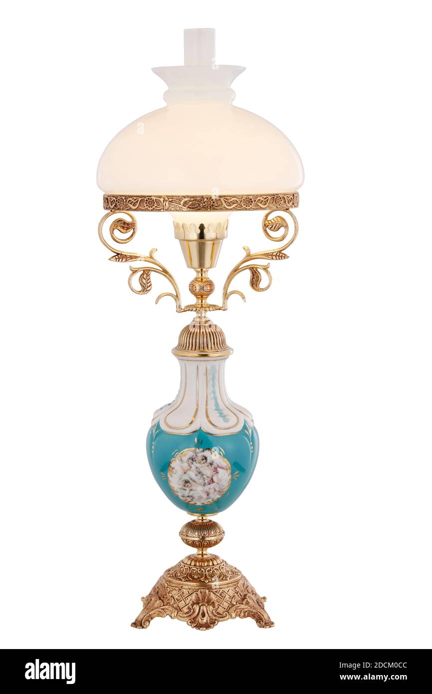 classic table lamps isolated on white background Stock Photo - Alamy