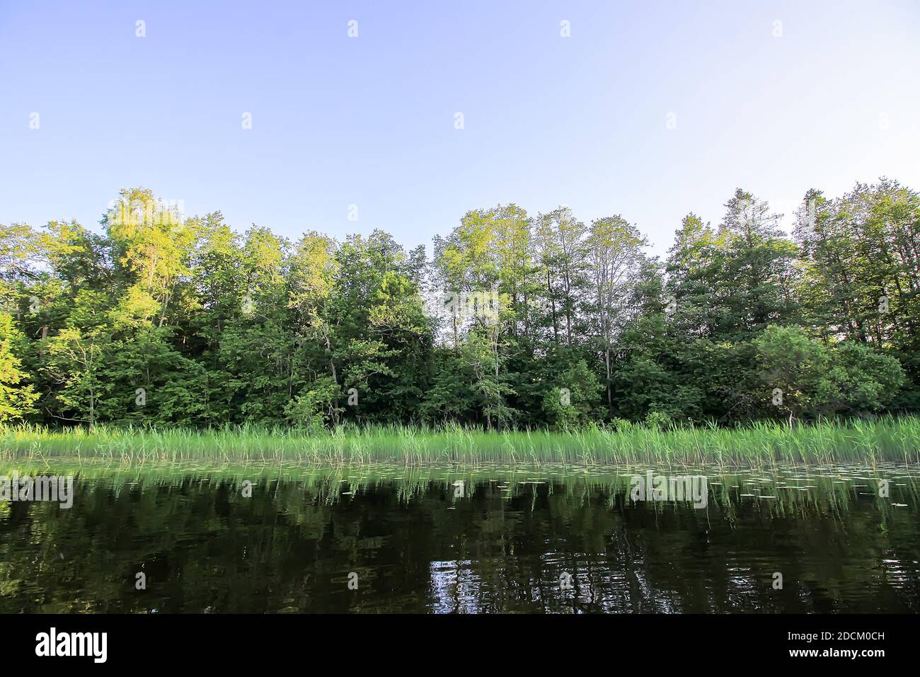 Scenic view to landscape with lake in Latvia, Latgale, East Europe ...