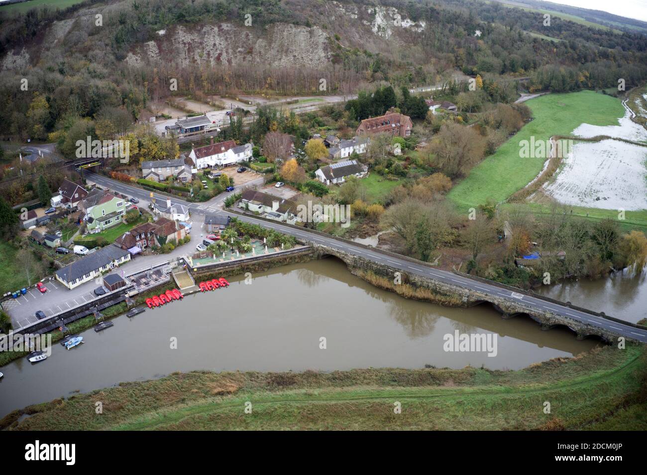 Road bridge over the River Arun leading into Amberley a pretty location ...