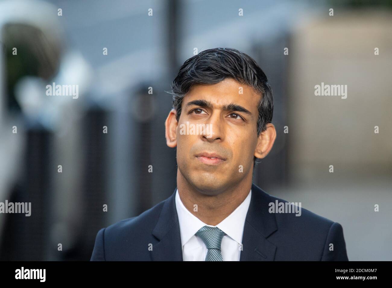 Chancellor of the Exchequer Rishi Sunak is interviewed via videolink ...