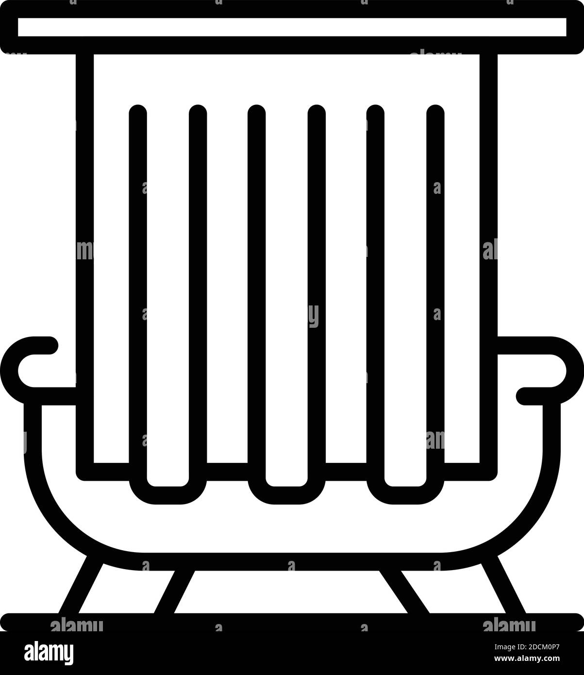 Indoor shower curtain icon. Outline indoor shower curtain vector icon ...