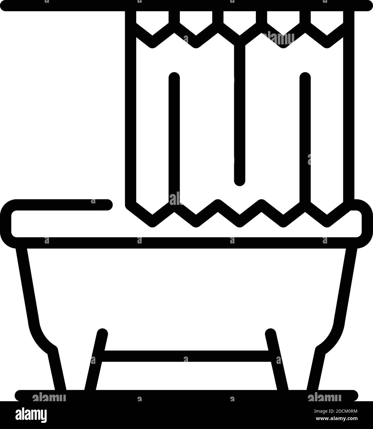 Hygiene shower curtain icon. Outline hygiene shower curtain vector icon ...