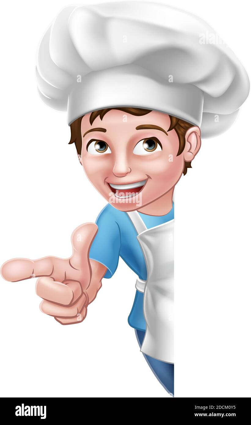 Kid Cartoon Boy Chef Cook Baker Child Sign Stock Vector Image & Art - Alamy