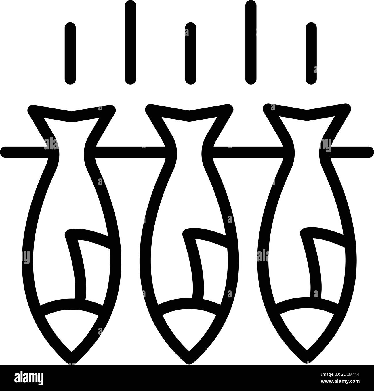 Smoke cooking fish icon. Outline smoke cooking fish vector icon for web ...