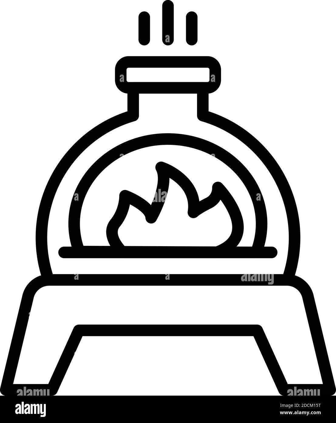 Smoker fire cooking icon. Outline smoker fire cooking vector icon for ...