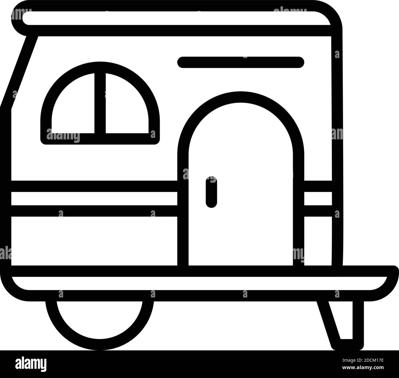 Small camp trailer icon. Outline small camp trailer vector icon for web ...