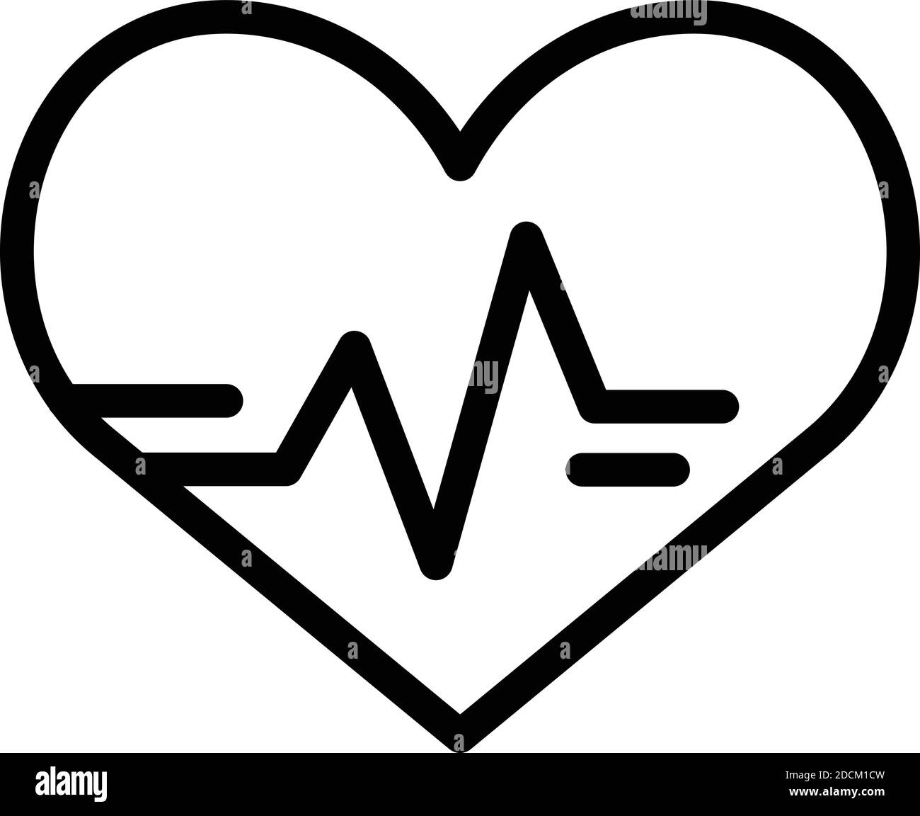 Heart beat pulse icon. Outline heart beat pulse vector icon for web ...