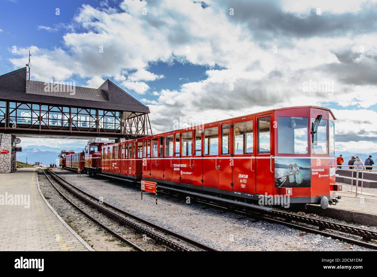 Austria-October 4, 2020. SCHAFBERGBAHN Cog Railway running from St ...