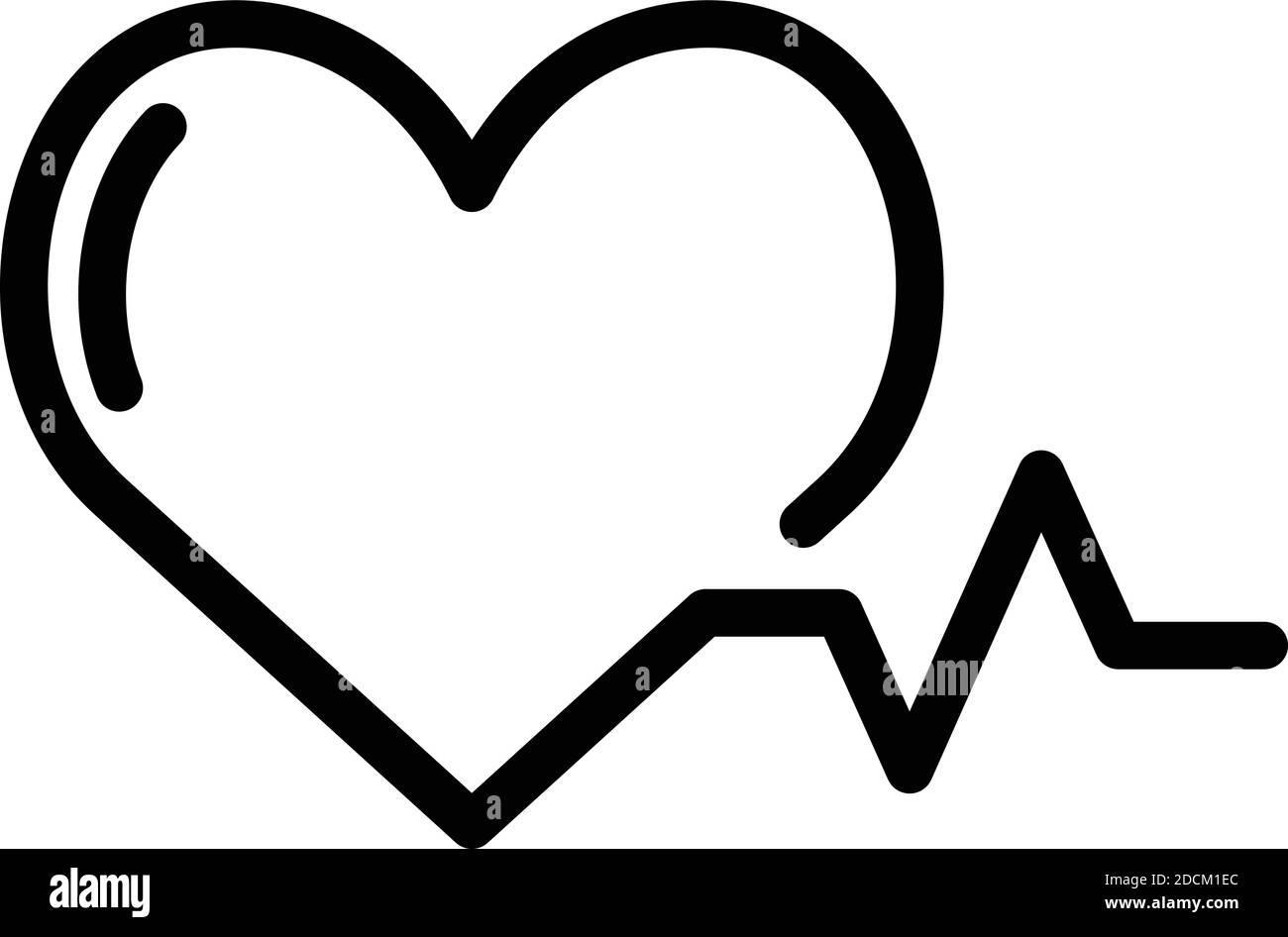 Heart beat icon. Outline heart beat vector icon for web design isolated ...