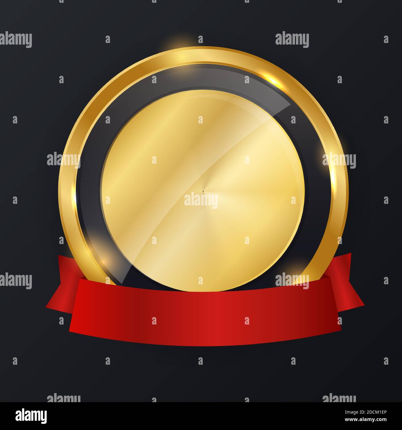 Abstract Gold Label with Red Ribbon Template. Vector Illustration EPS10 ...
