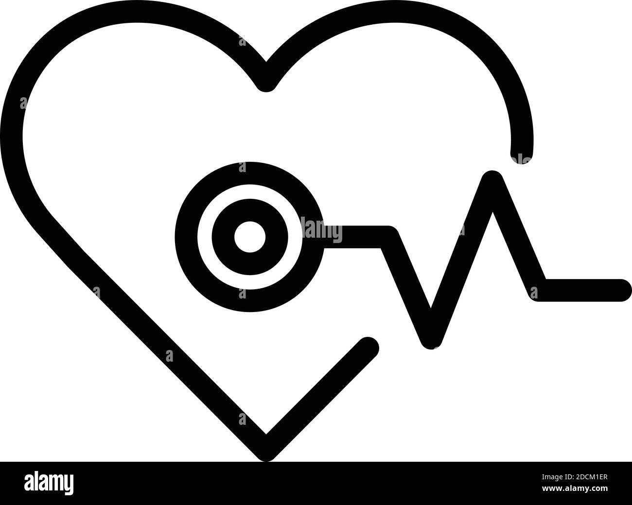 Medical heart icon. Outline medical heart vector icon for web design ...