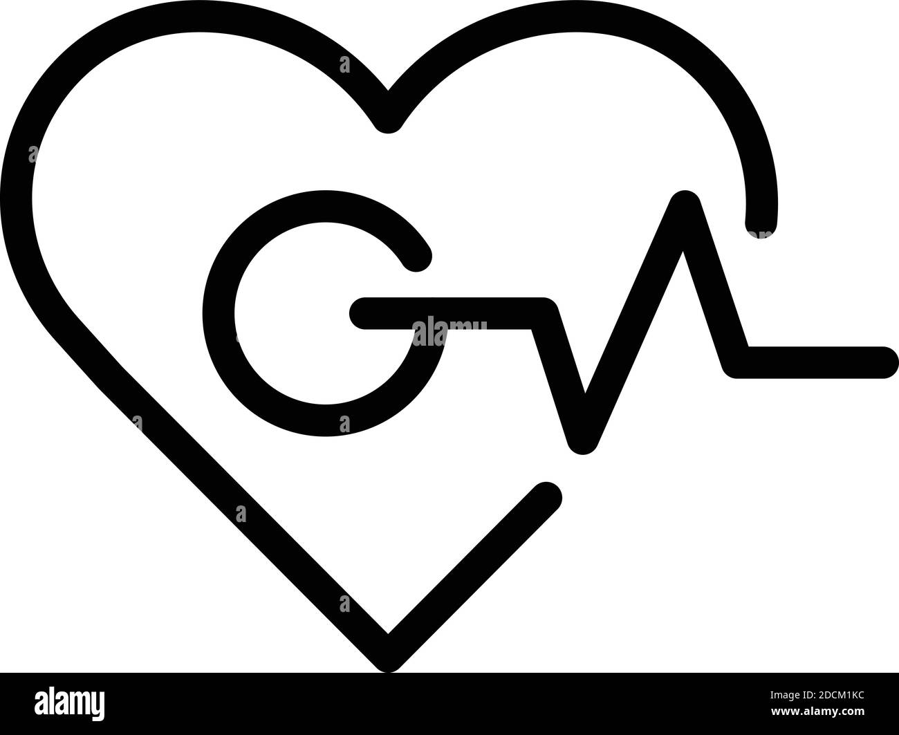 Heart cardiogram icon. Outline heart cardiogram vector icon for web ...