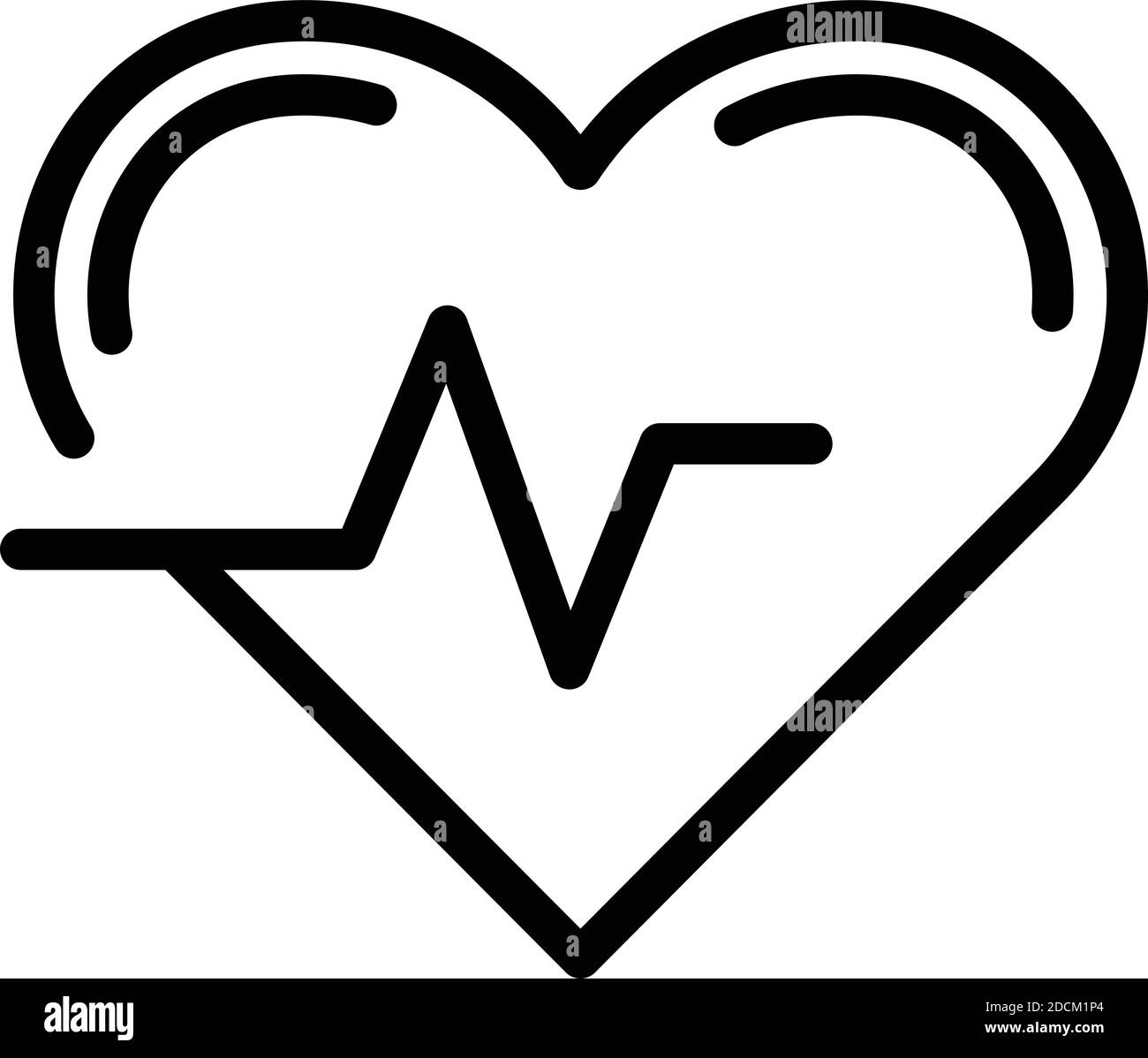 Power heart pulse icon. Outline power heart pulse vector icon for web ...