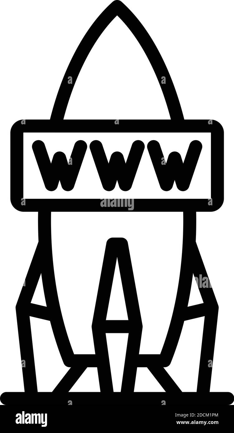Rocket internet speed icon. Outline rocket internet speed vector icon ...