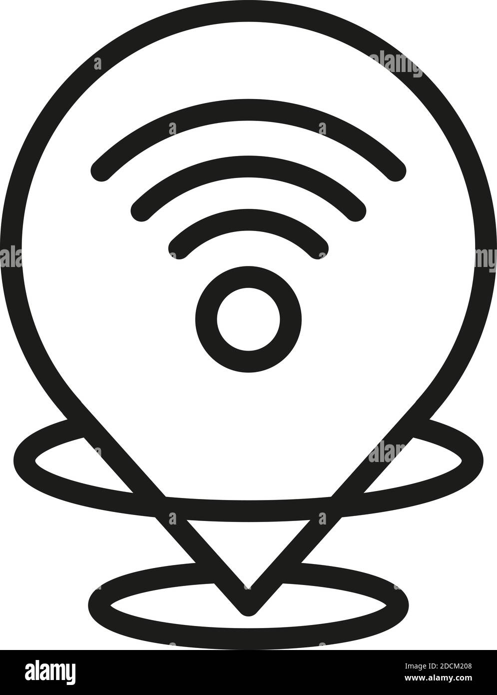 Wifi point icon. Outline wifi point vector icon for web design isolated ...