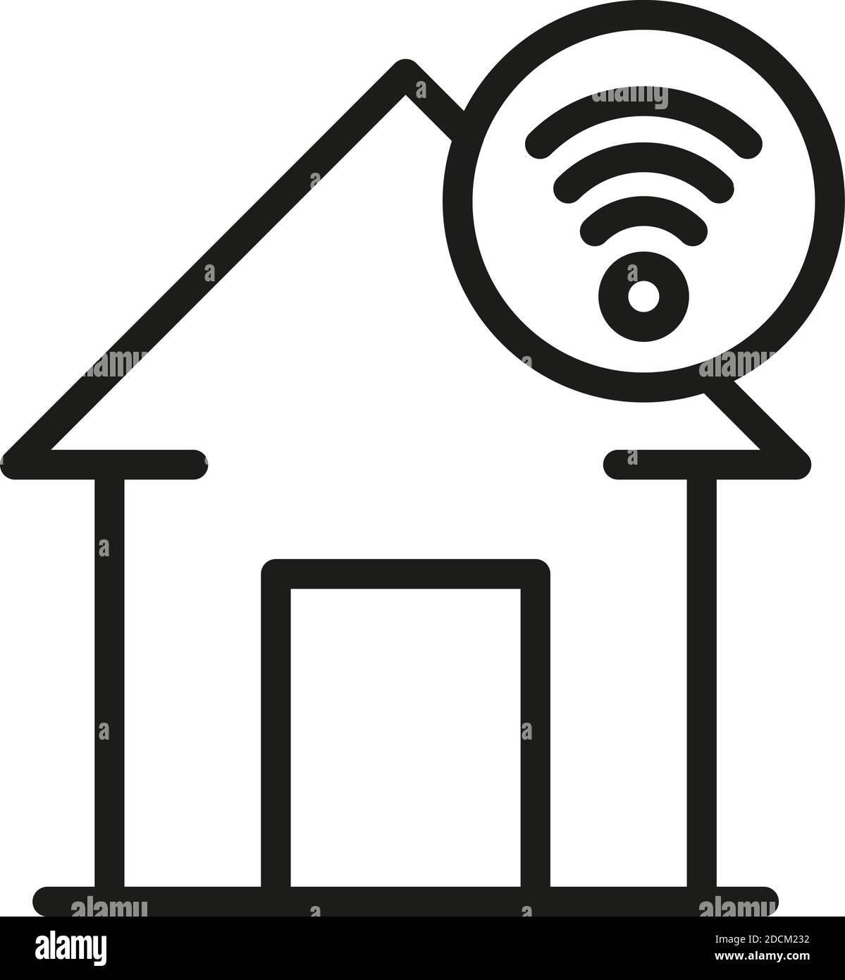 House wifi icon. Outline house wifi vector icon for web design isolated ...
