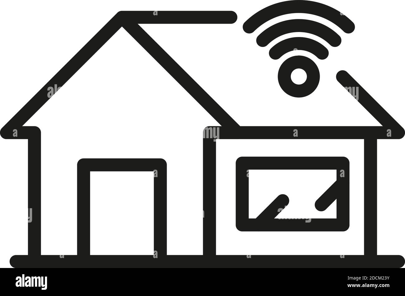 Home wifi icon. Outline home wifi vector icon for web design isolated ...