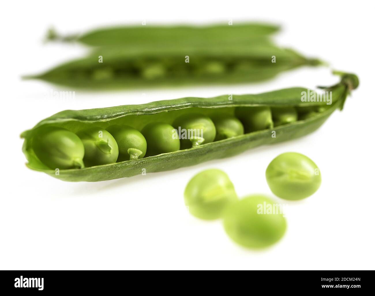 GARDEN PEAS pisum sativum AGAINST WHITE BACKGROUND Stock Photo - Alamy