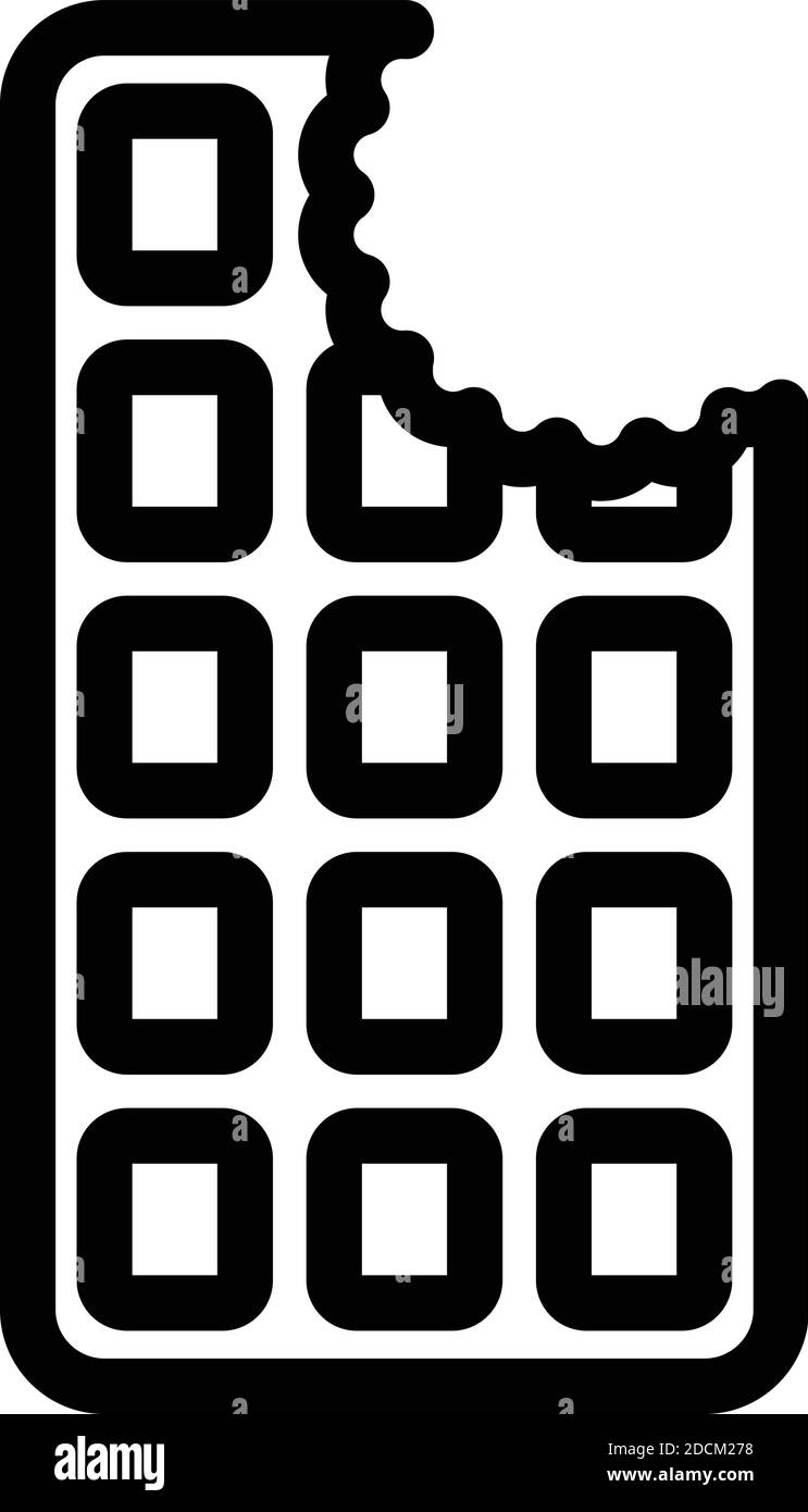 Bite chocolate icon. Outline bite chocolate vector icon for web design ...