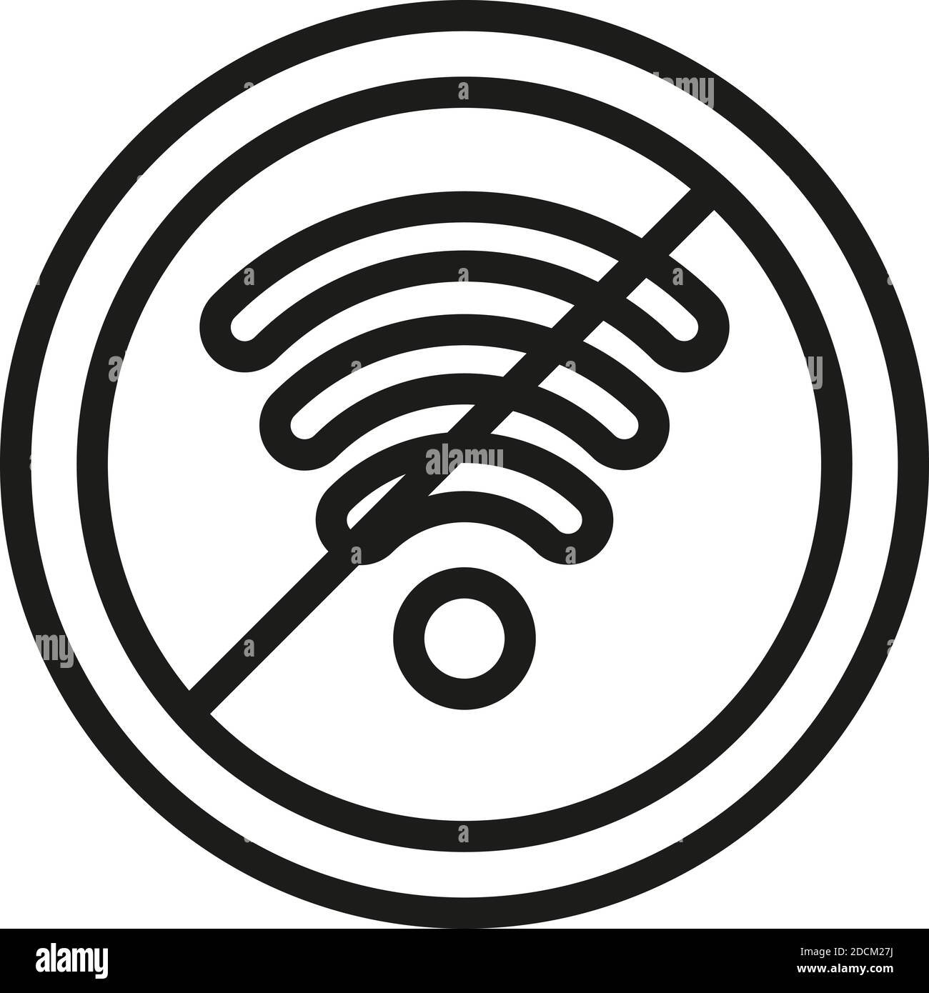 No wifi icon. Outline no wifi vector icon for web design isolated on ...