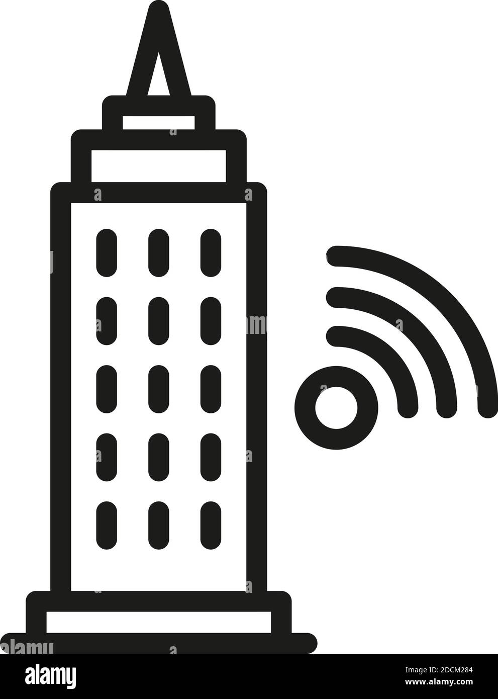 Wifi tower icon. Outline wifi tower vector icon for web design isolated ...