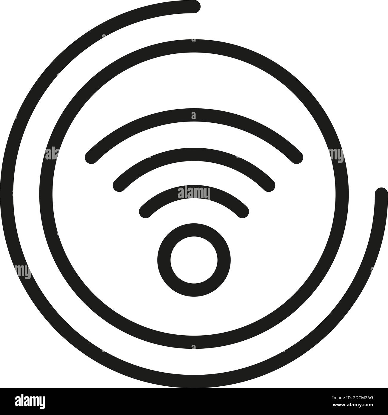 Wifi circle icon. Outline wifi circle vector icon for web design ...